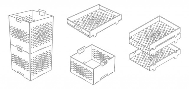 Lozenge Crates and Trays by Jonathan DORTHE for Atelier-D – Fubiz Media