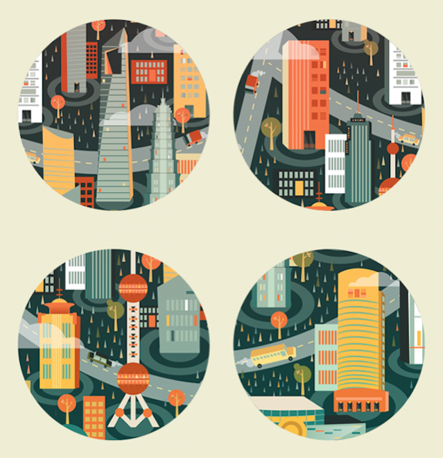 Colorful Illustrations of Cities – Fubiz Media