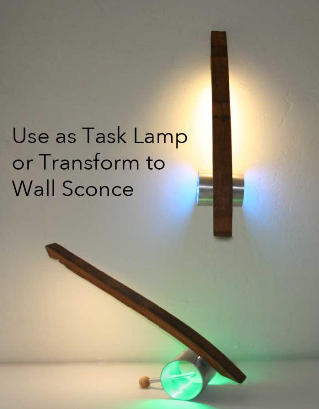 Aurora Task Lamp Combines Color Changing LEDs with Upcycled Wine Barrel ...