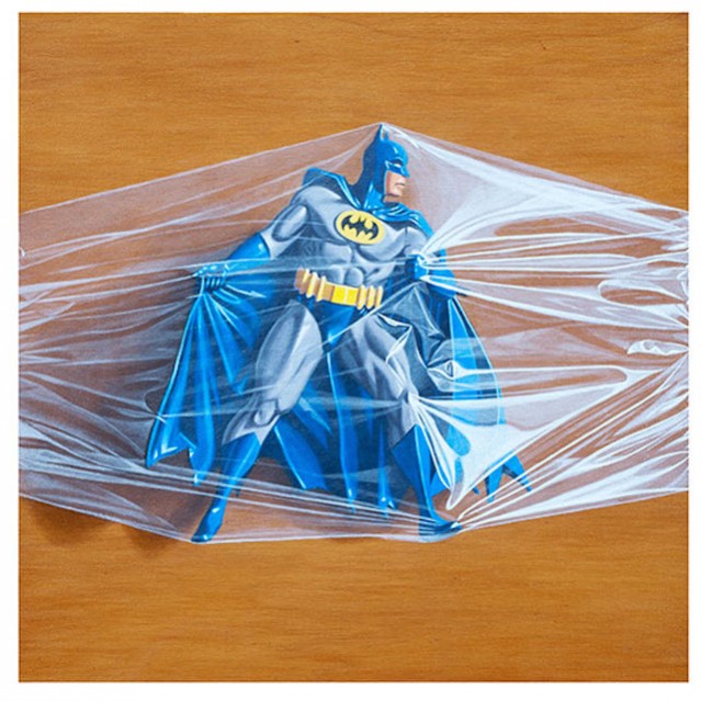 Paintings of Super Heroes in Plastic Pocket – Fubiz Media