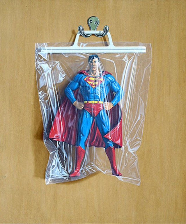Paintings of Super Heroes in Plastic Pocket – Fubiz Media