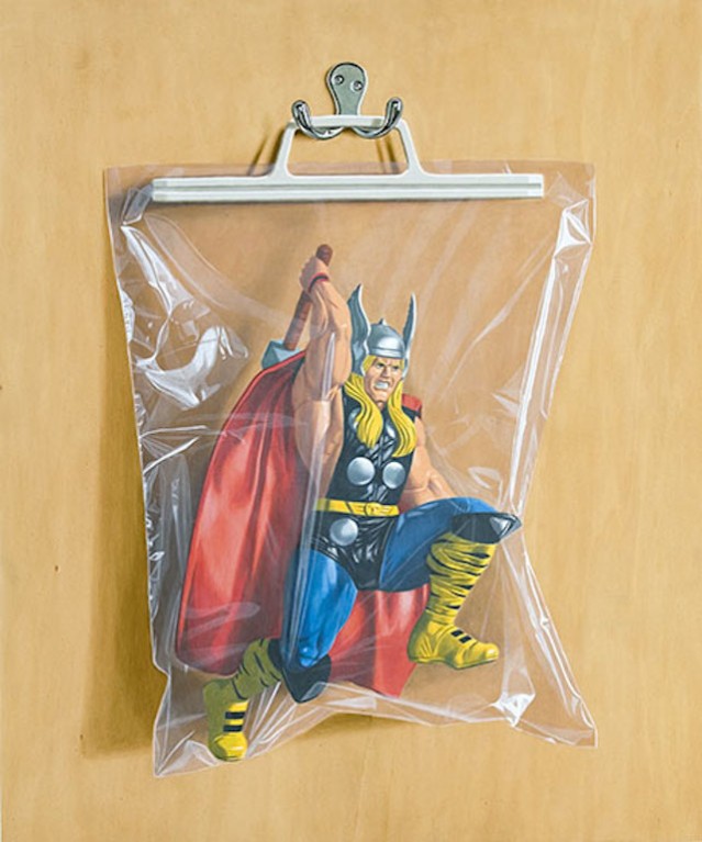 Paintings of Super Heroes in Plastic Pocket – Fubiz Media