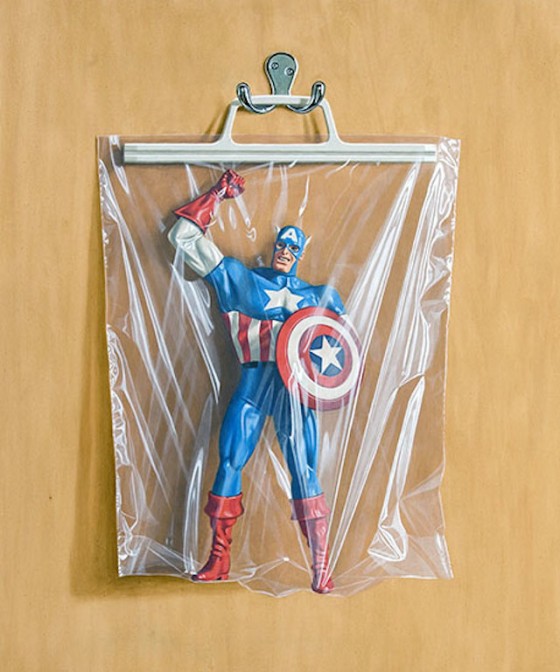 Paintings of Super Heroes in Plastic Pocket – Fubiz Media
