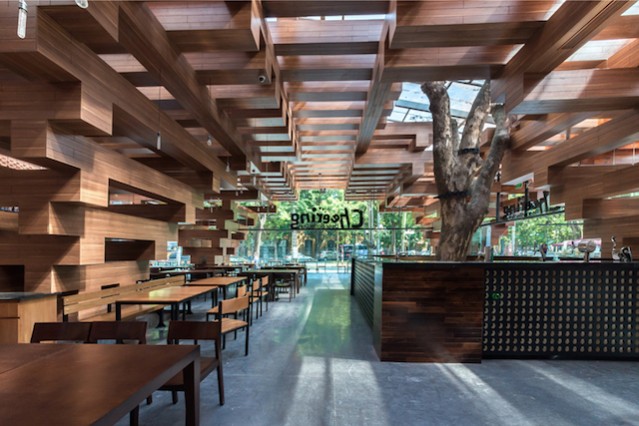 A Restaurant with Trees Inside in Hanoi – Fubiz Media