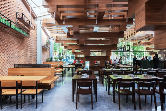 A Restaurant with Trees Inside in Hanoi – Fubiz Media