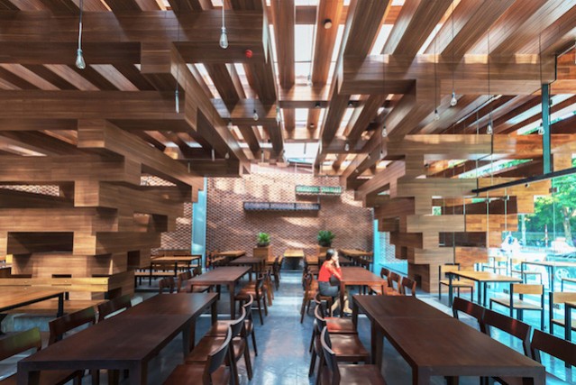 A Restaurant with Trees Inside in Hanoi – Fubiz Media