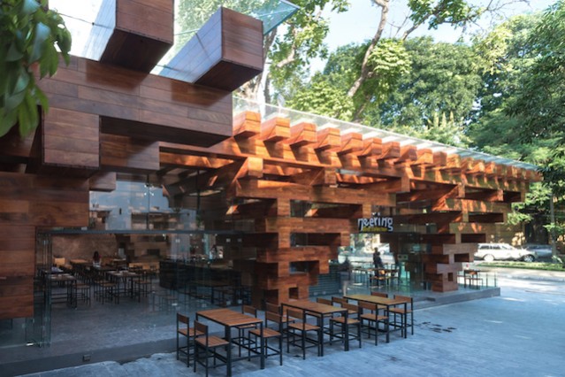 A Restaurant with Trees Inside in Hanoi – Fubiz Media