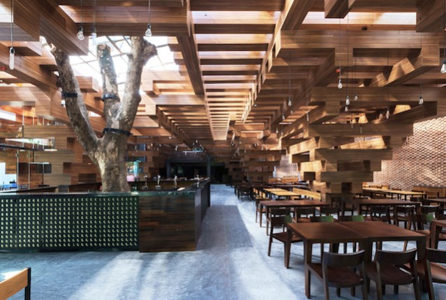 A Restaurant with Trees Inside in Hanoi – Fubiz Media