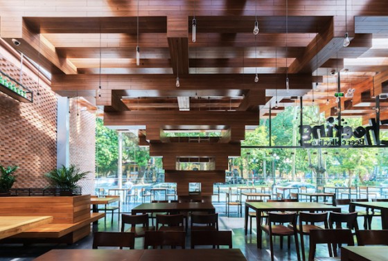 A Restaurant with Trees Inside in Hanoi – Fubiz Media