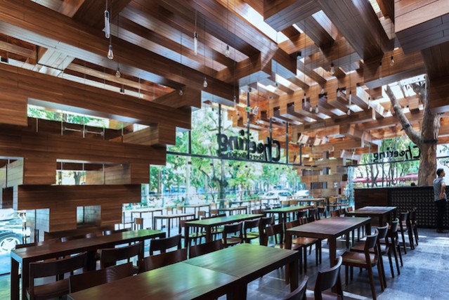 A Restaurant with Trees Inside in Hanoi – Fubiz Media