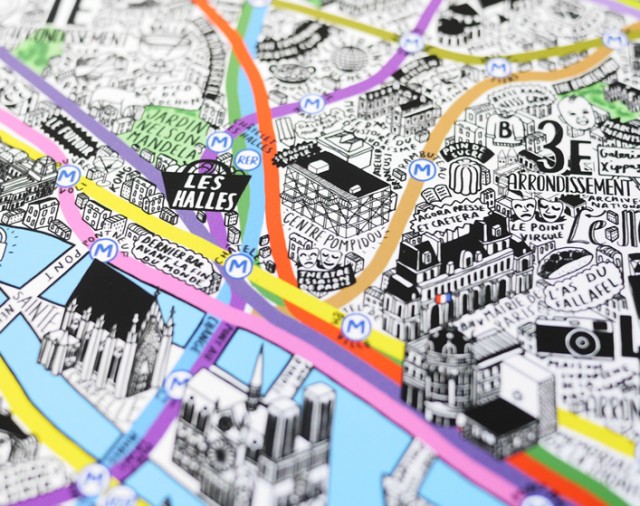 Hand Drawn Map of Paris by Jenni Sparks – Fubiz Media