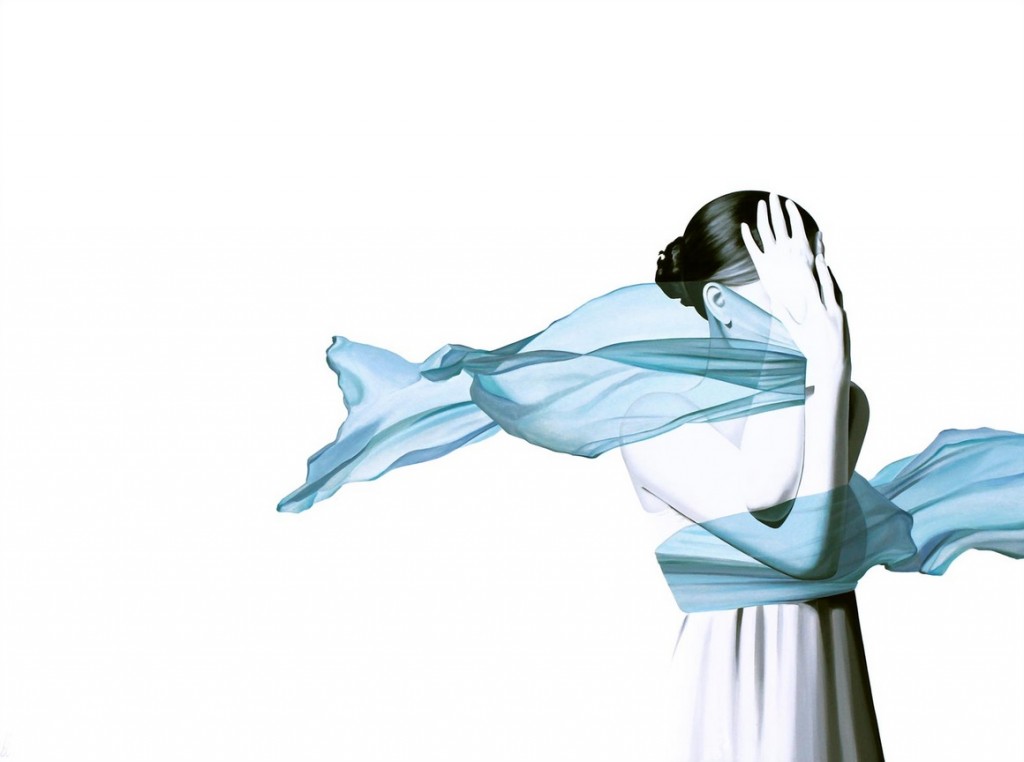 Woman and Her Blue Silk Veil Paintings – Fubiz Media