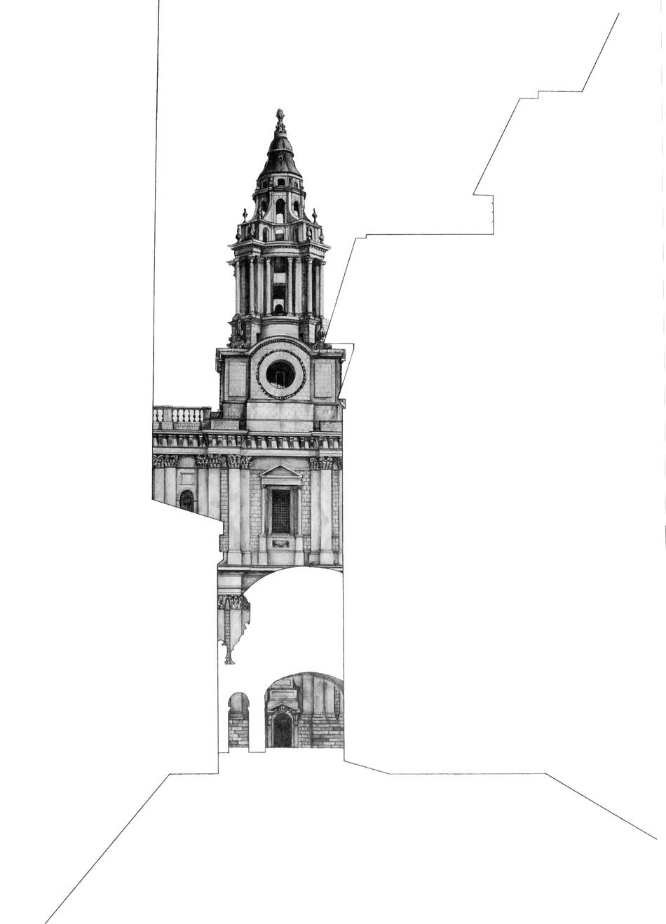 Architectural Drawings Behind Empty Building Silhouettes – Fubiz Media
