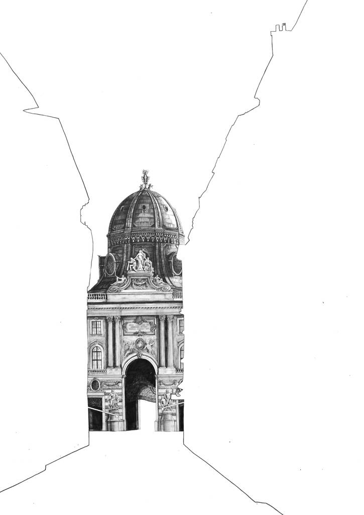 Architectural Drawings Behind Empty Building Silhouettes – Fubiz Media