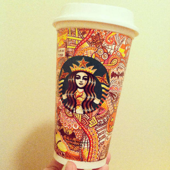 Starbucks Cups turned into Graphical Art – Fubiz Media