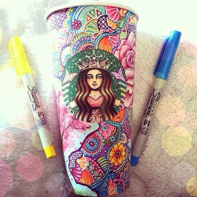 Starbucks Cups turned into Graphical Art – Fubiz Media