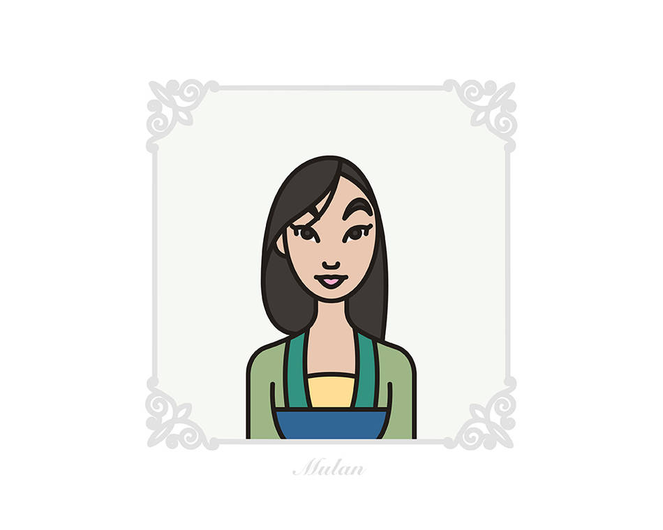 Flat Disney Characters Portraits – Fubiz Media