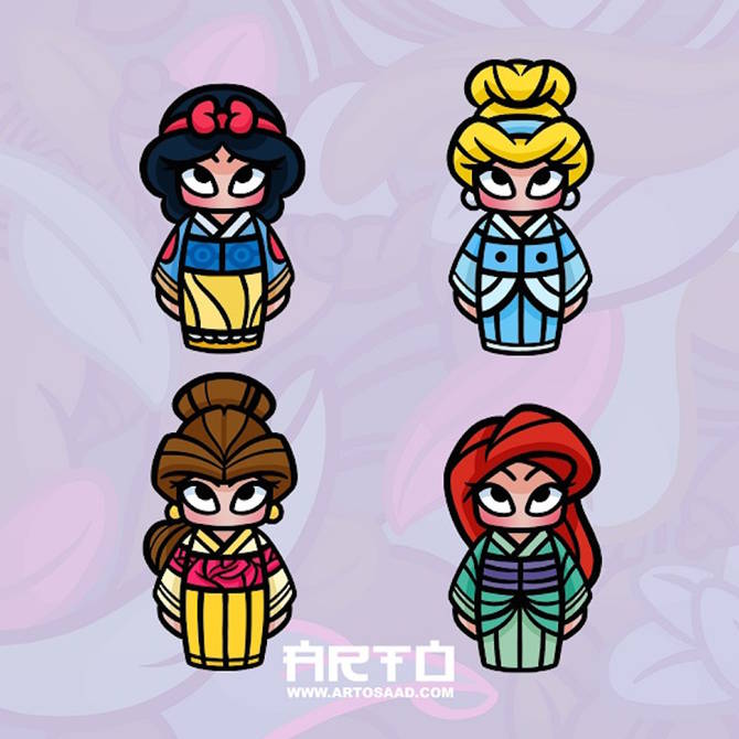 Disney Princesses reimagined as Japanese Dolls – Fubiz Media