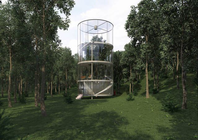 Circular Glass House Featuring a Big Tree in its Heart – Fubiz Media