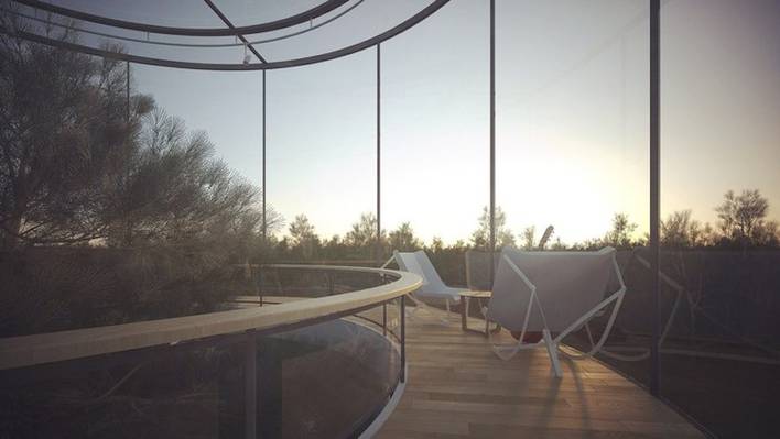 Circular Glass House Featuring a Big Tree in its Heart – Fubiz Media