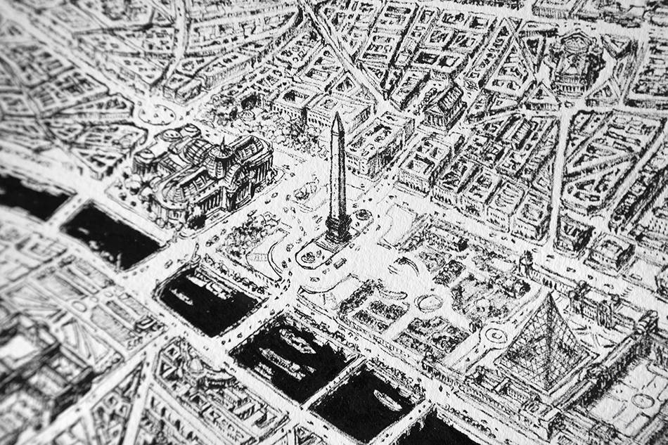 Hyper Detailed Pencil Drawing of Paris – Fubiz Media