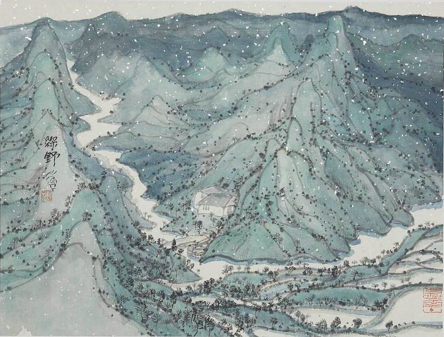 Landscapes Paintings Made With Lines And Dots9 Fubiz Media