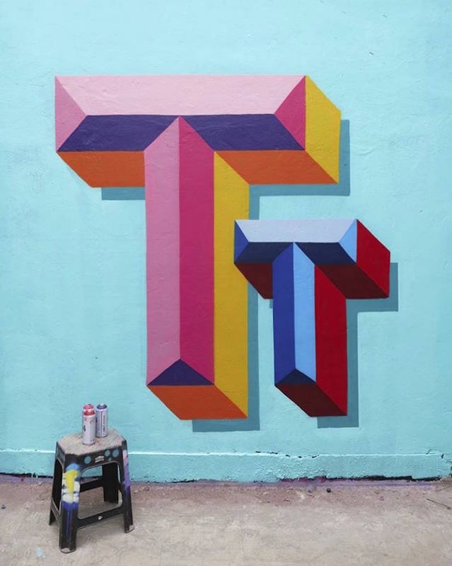 Colorful 3D Typography Mural – Fubiz Media