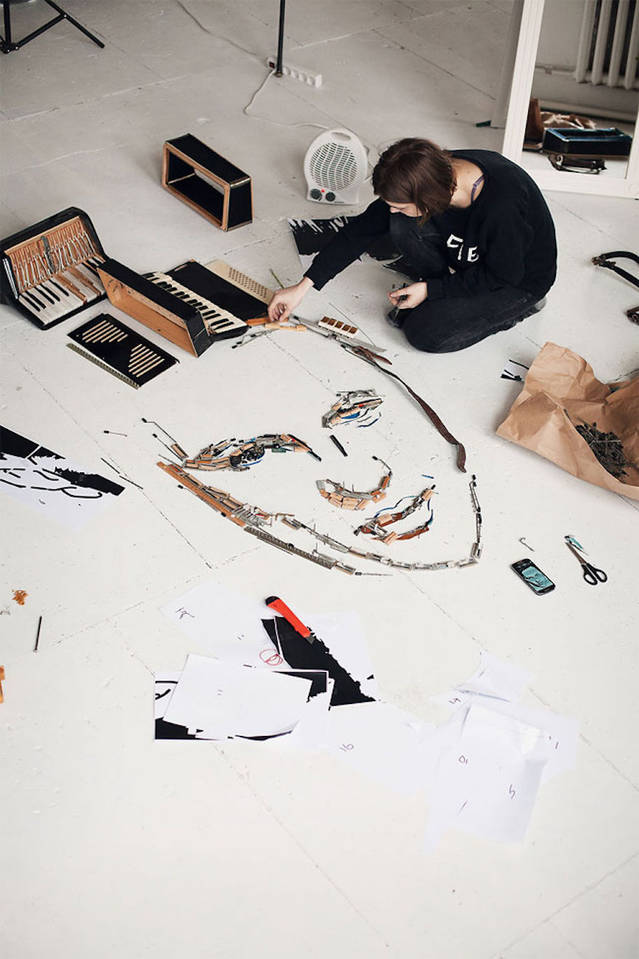 Giant Portrait Made with Real Accordions – Fubiz Media