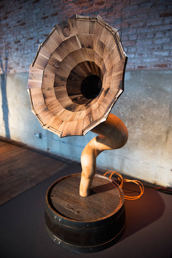 Giant Wooden Speaker Made from Reclaimed Liquor Barrels – Fubiz Media