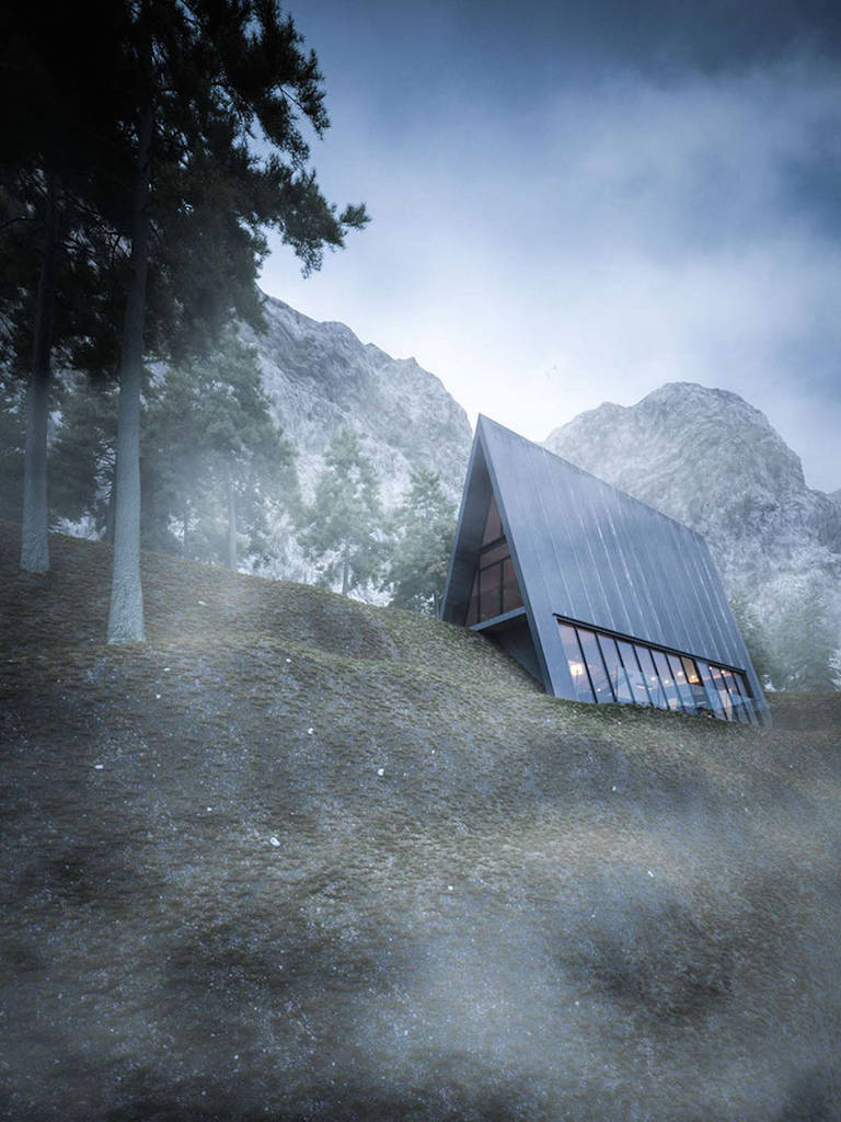 Beautiful Fictional Triangle Cliff House – Fubiz Media