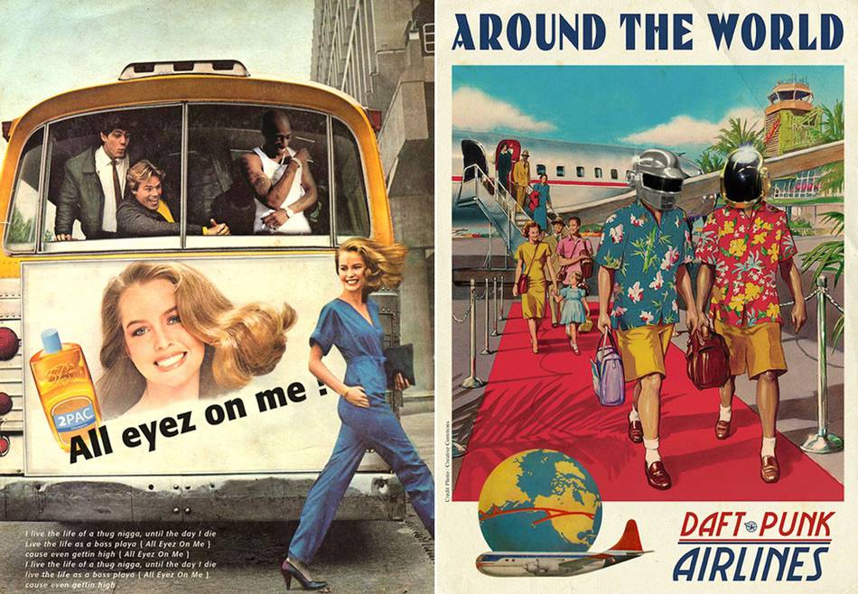 Famous Music Hits Turned Into Vintage Ad Posters – Fubiz Media