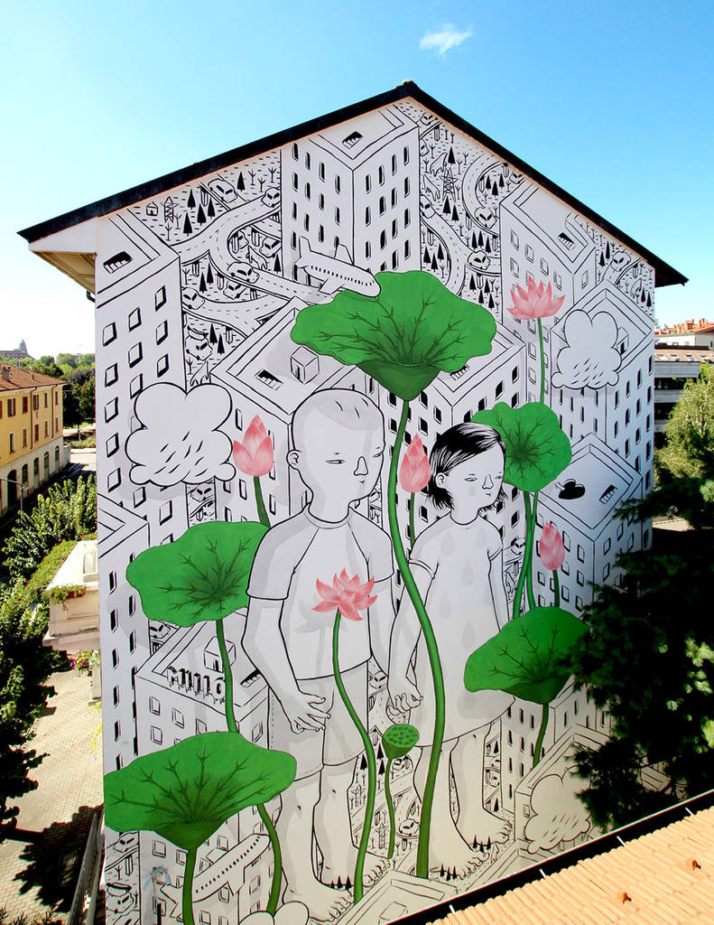 New Painted Mural in Italy by Millo – Fubiz Media