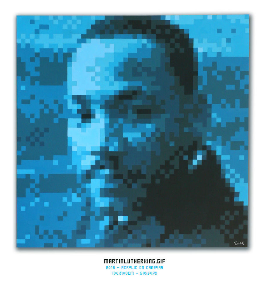 Pixelated Painted Portraits of Icons – Fubiz Media