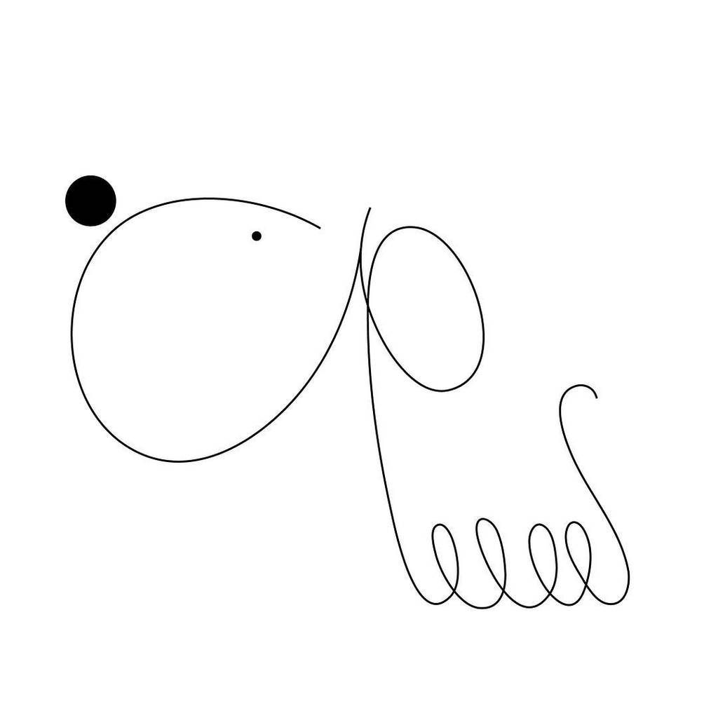 Minimalist Dogs Illustratred with Two Dots and One Line – Fubiz Media