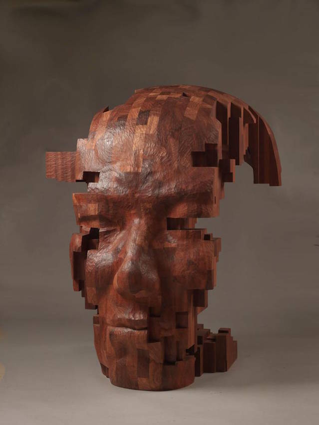 Resplendent Pixelated Wood Sculptures – Fubiz Media