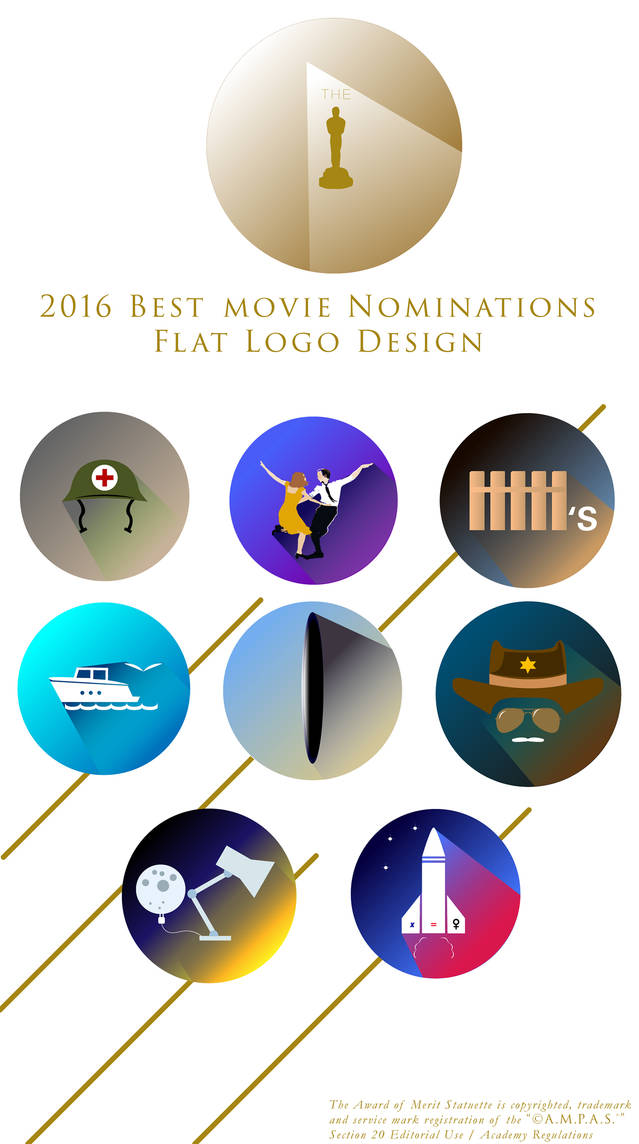 Wonderful Flat Logos of the Best Movie Nominations – Fubiz Media