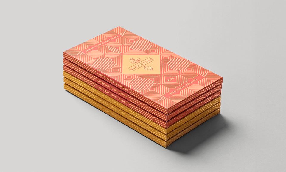 Very Graphic Design of Chocolate Bar and Packaging for Beau Cacao ...