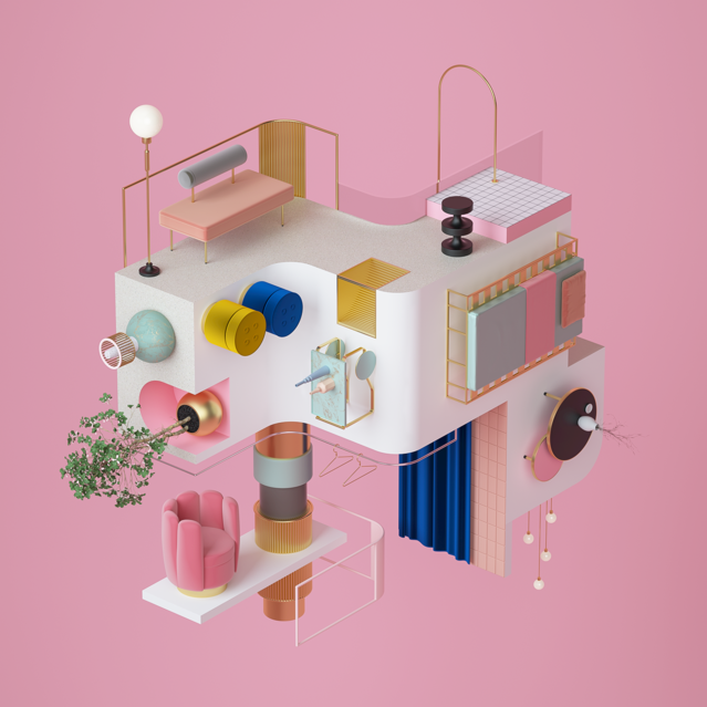 Amusing Gravity-Defying 3D Rooms – Fubiz Media