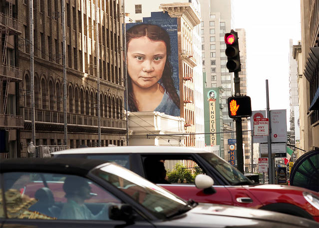 A Huge Portrait of Greta Thunberg in San Francisco – Fubiz Media